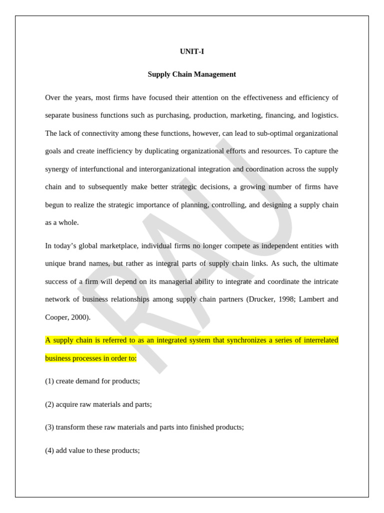 Understanding Supply Chain Management | PDF | Supply Chain Management ...