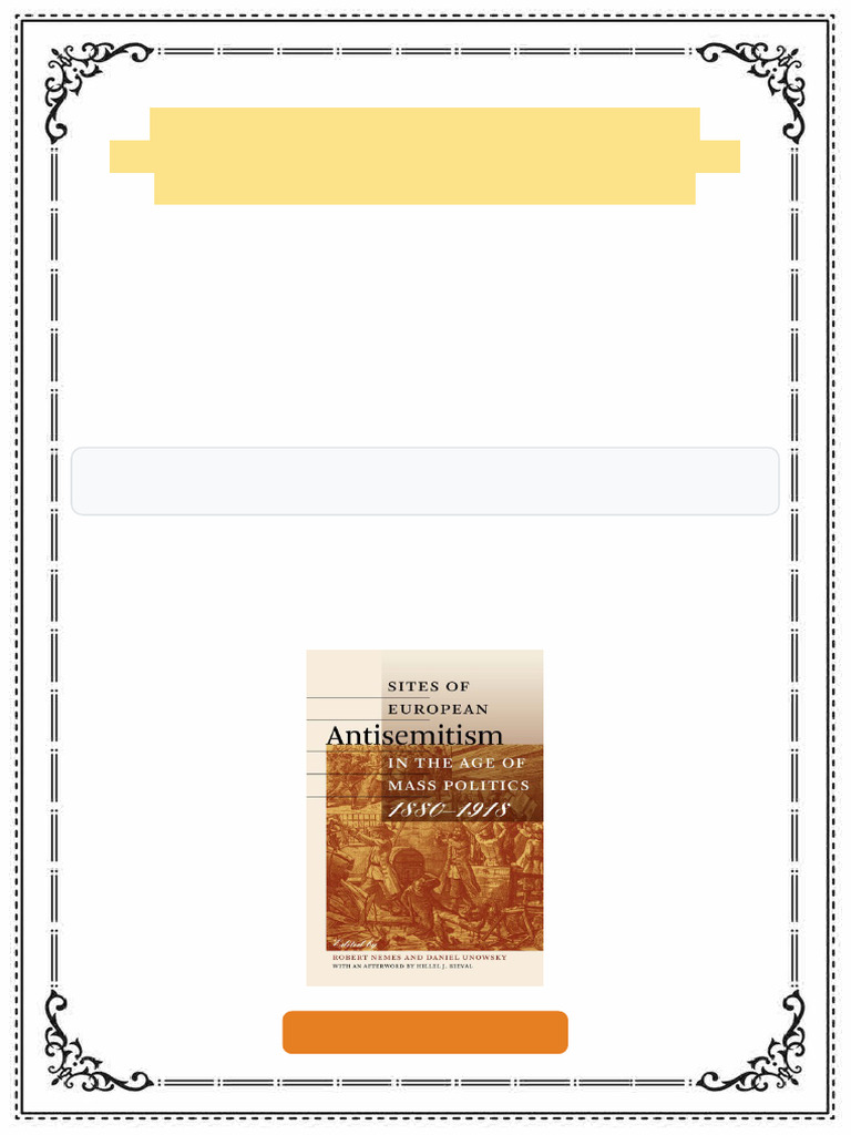 Sites of European Antisemitism in the Age of Mass Politics 1880 1918 ...