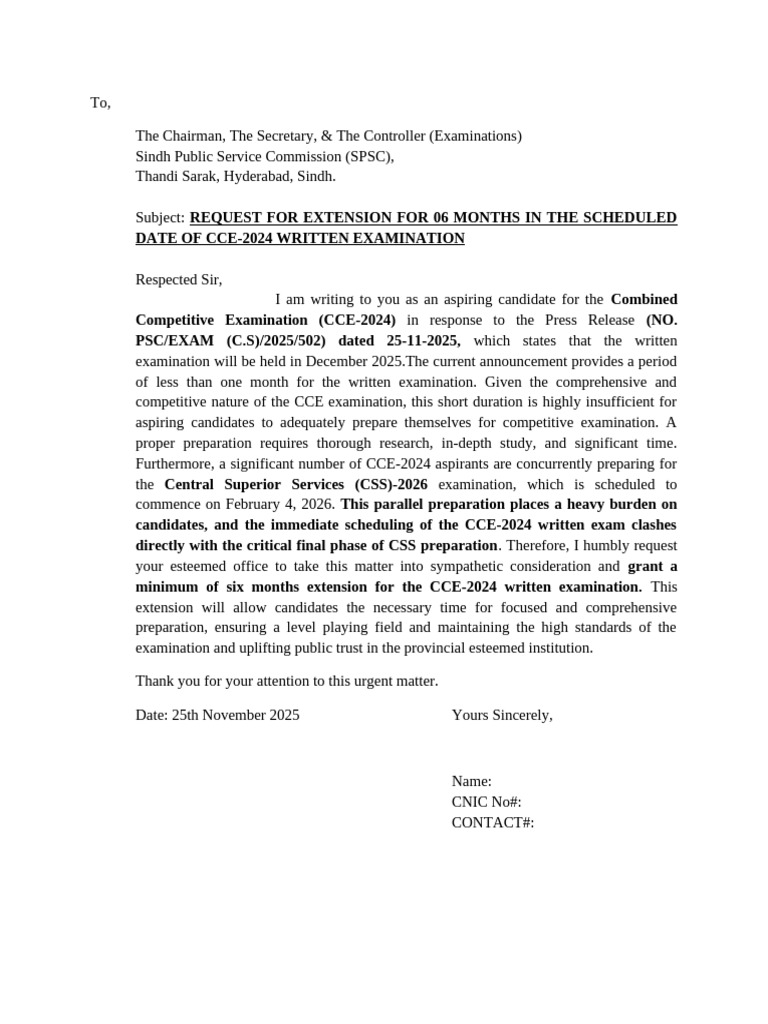 CCE 24 Written Exam Extension | PDF