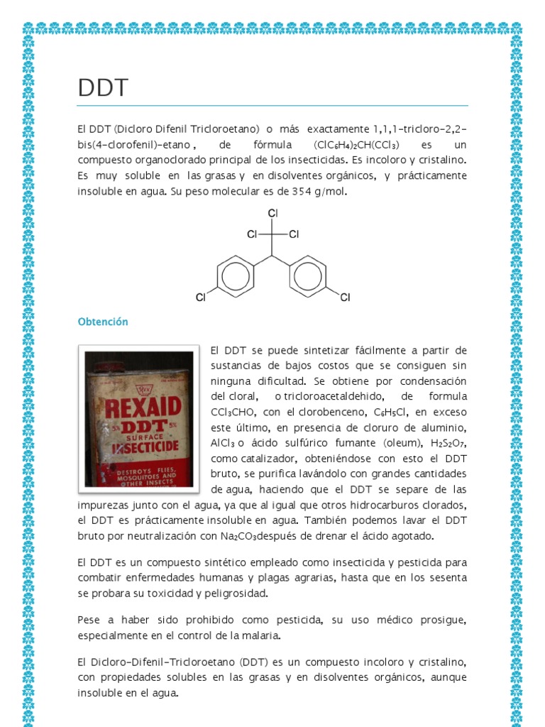 DDT: Insecticida y sus efectos | PDF | Biología | Productos quimicos
