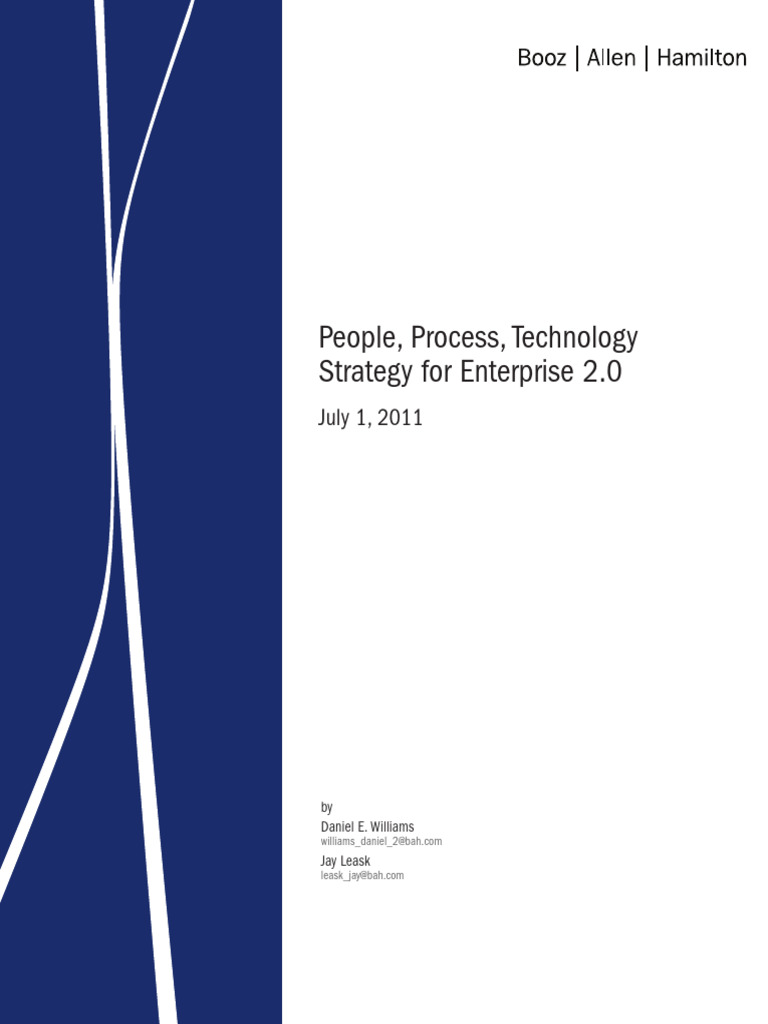 People, Process, Technology Strategy For Enterprise 2.0 Booz, Allen ...