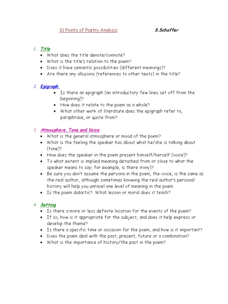 Poetry Analysis | PDF | Metre (Poetry) | Rhyme