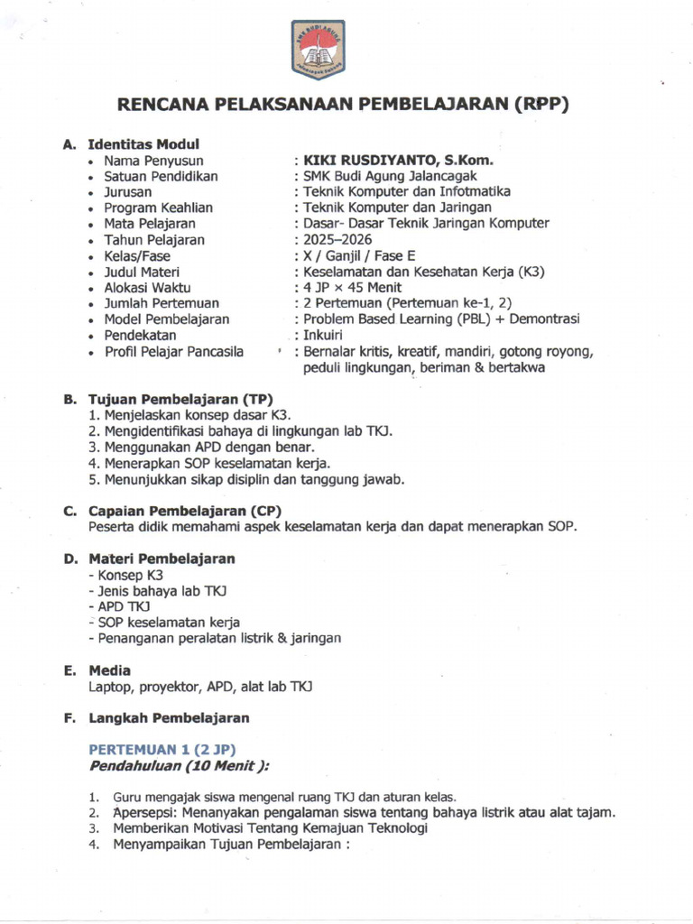Modul Ajar PPG KIKI 2025 | PDF