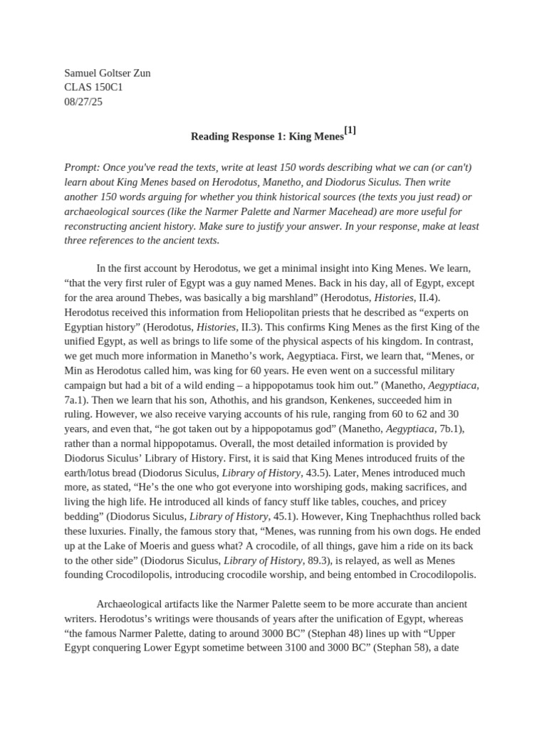 Insights on King Menes: Texts vs. Artifacts | PDF | Egypt | Ancient Egypt