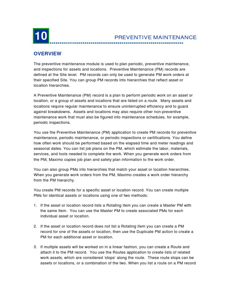 10 Preventive Maintenance | PDF | Hierarchy | Databases