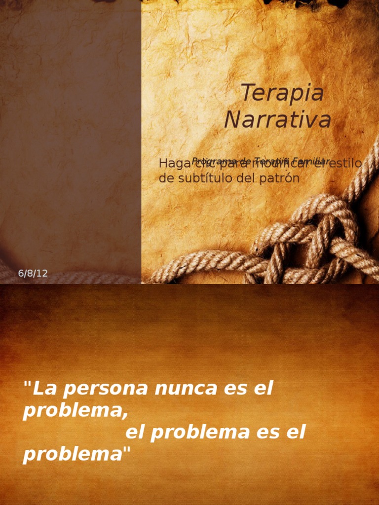 Terapia Narrativa | PDF | Depresión (estado de ánimo) | Psicoterapia