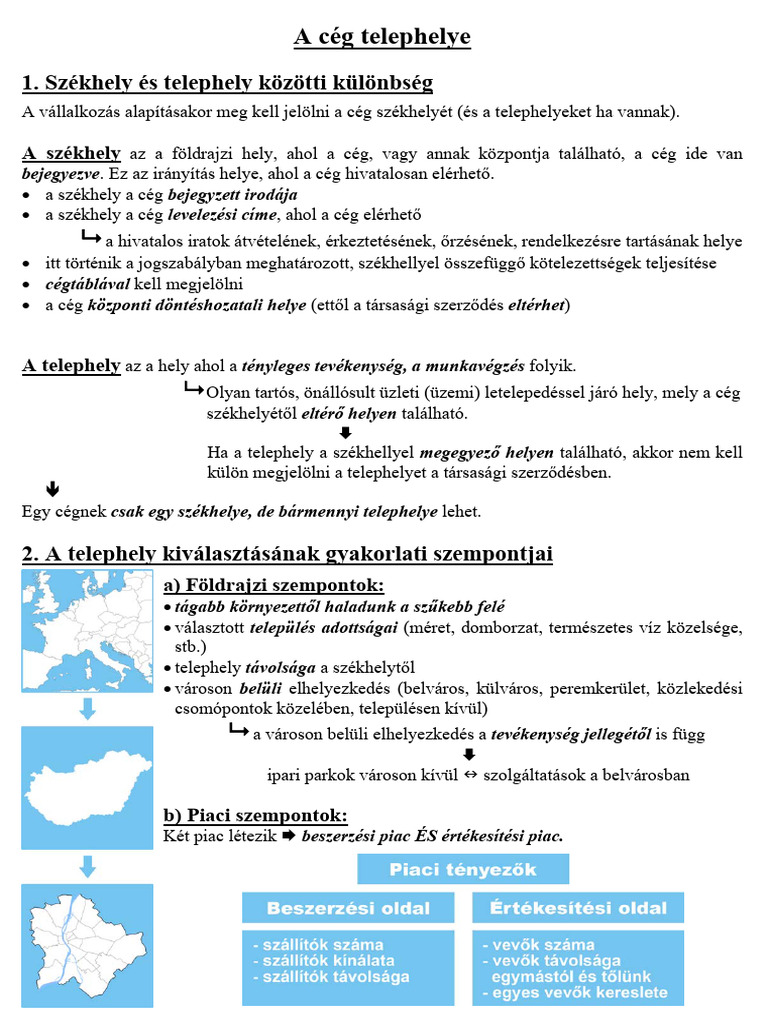 A Cég Telephelye | PDF