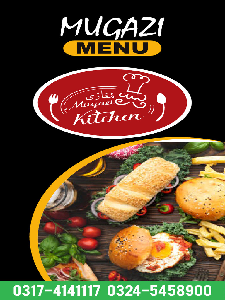 Mugazi Kitchen Menu: Pizzas & More | PDF | Capsicum | Hamburgers
