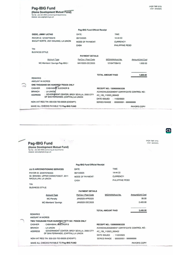 Sss-Pag Ibig - Proof of Remittance - October-December 2025 | PDF