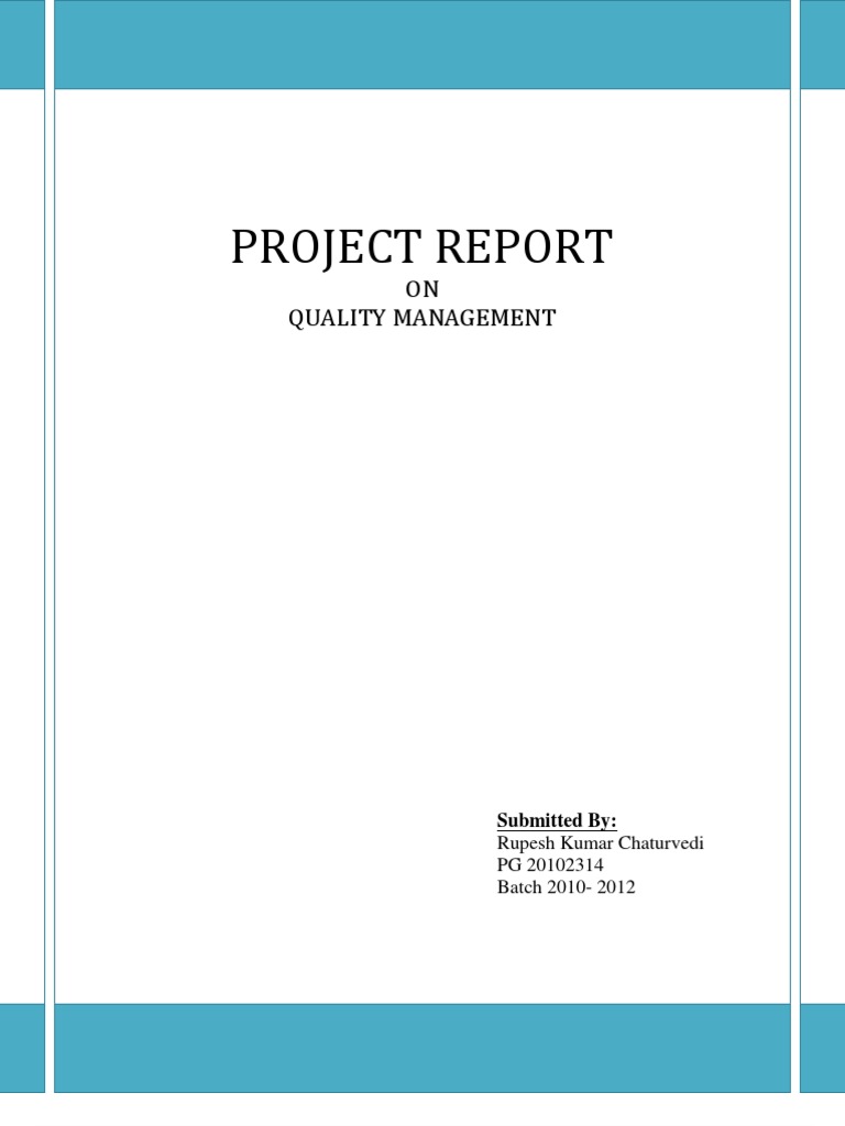 QM Project Report | PDF | Quality Management | Iso 9000