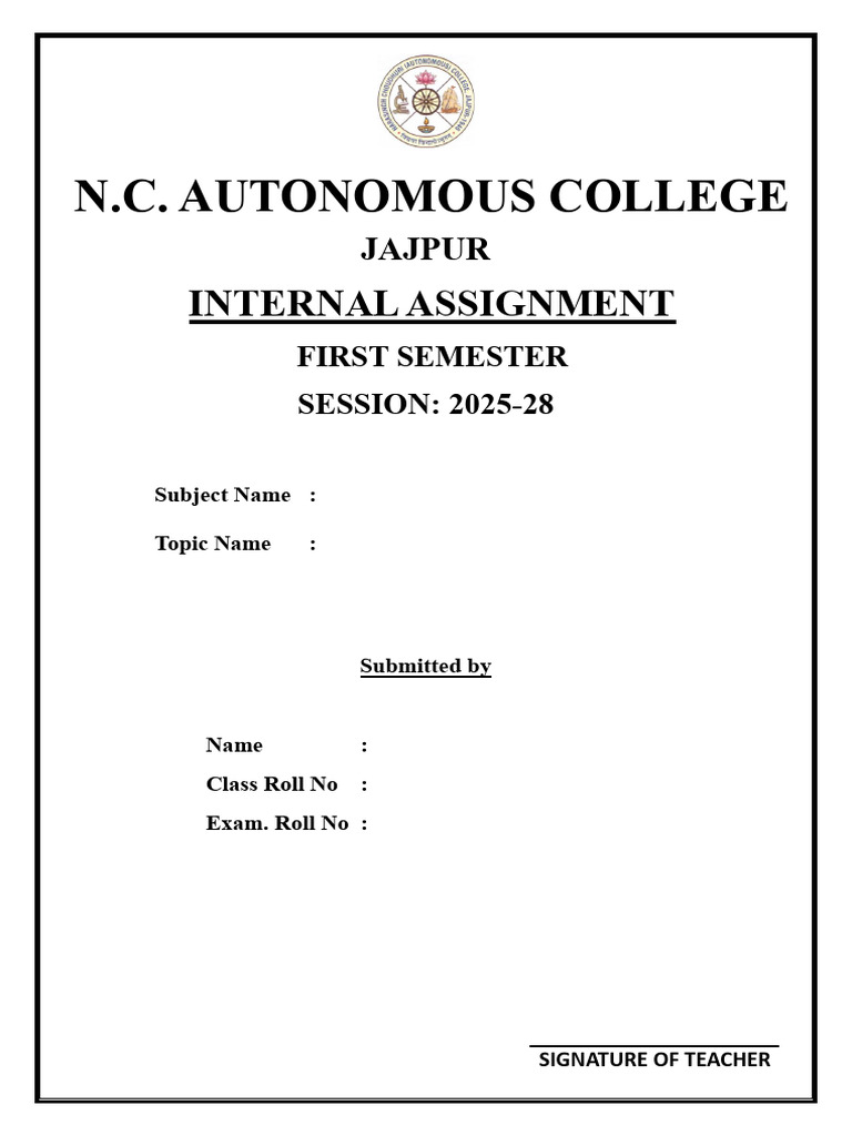 Assignment Cover Page | PDF