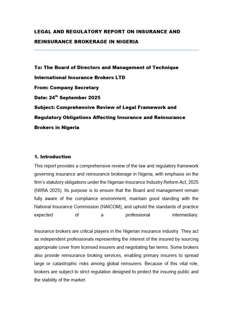 Regulatory Obligations Affecting Insurance Brokers | PDF | Insurance ...