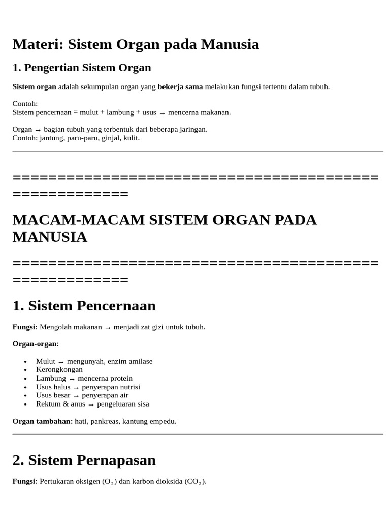 10 Sistem Organ Penting Manusia | PDF