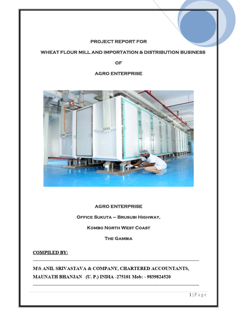 Wheat Flour Mill Project Report | PDF | Agriculture | Flour