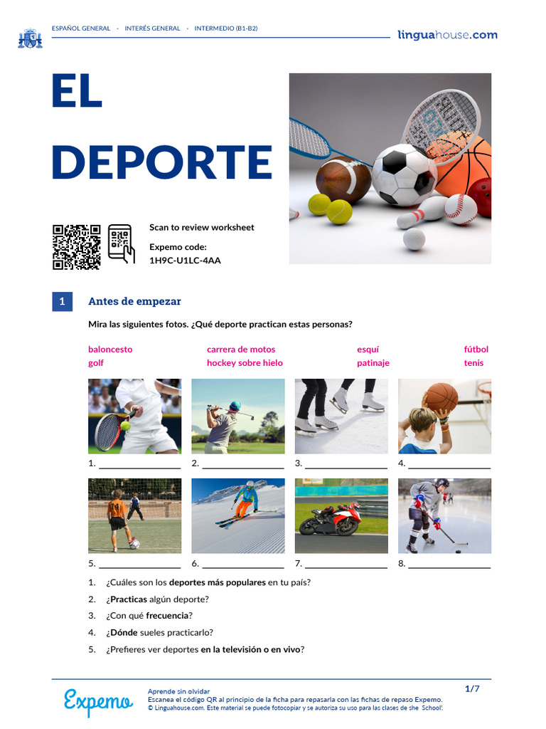 Vocabulario y diálogos sobre deportes | PDF | Léxico | Asociación de Futbol