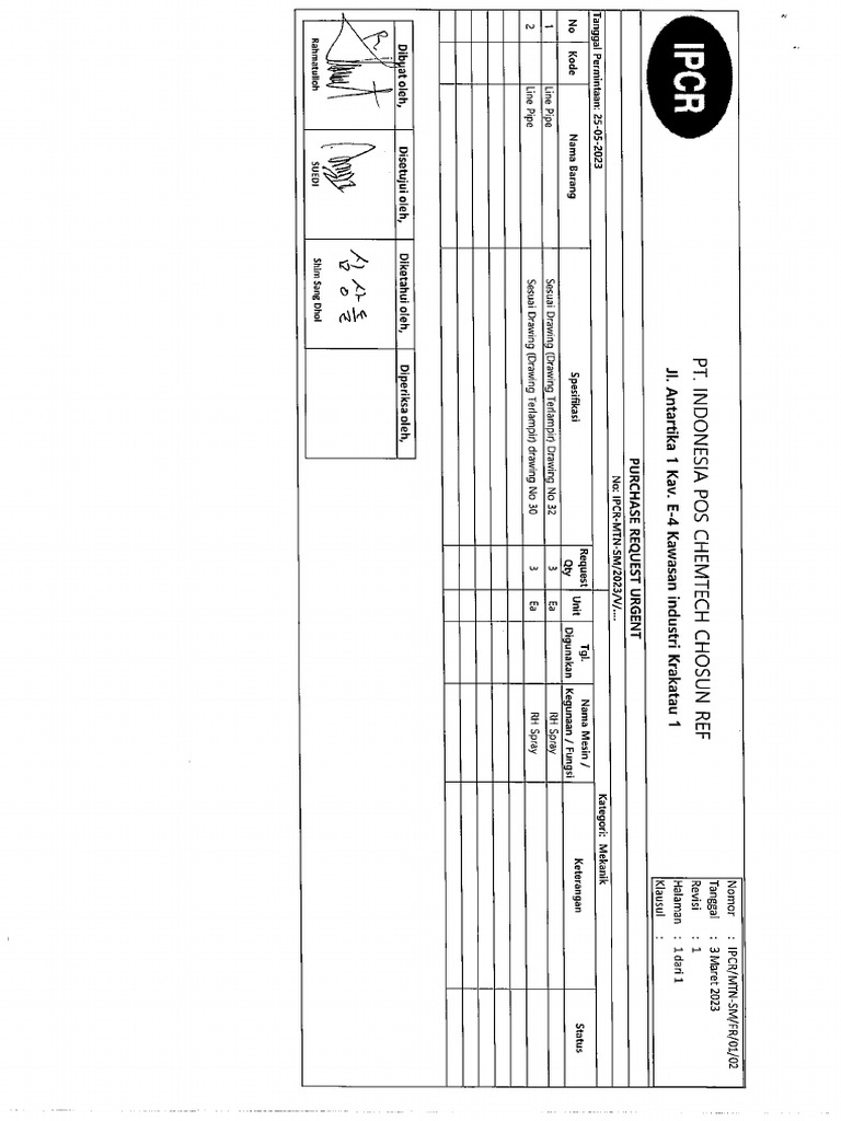 Form Req Line Pipe | PDF