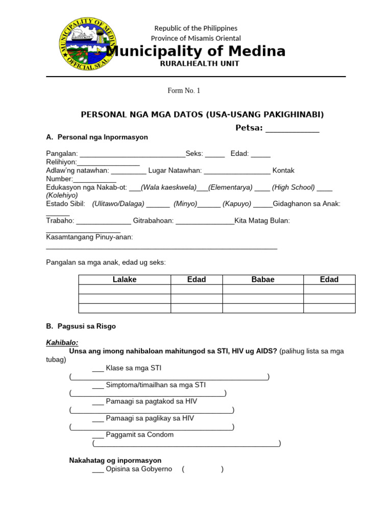 STI Form | PDF