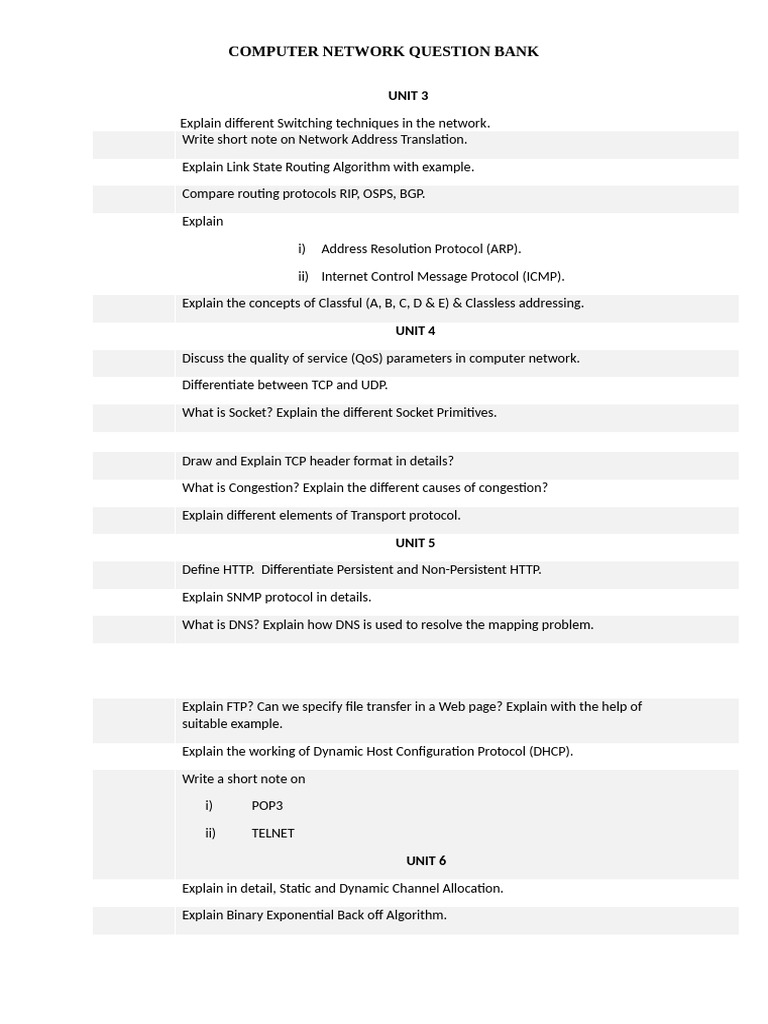 Computer Network Techniques & Protocols Guide | PDF