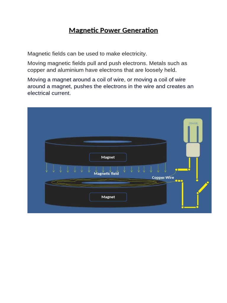 Magnetic Power Generation Explained | PDF