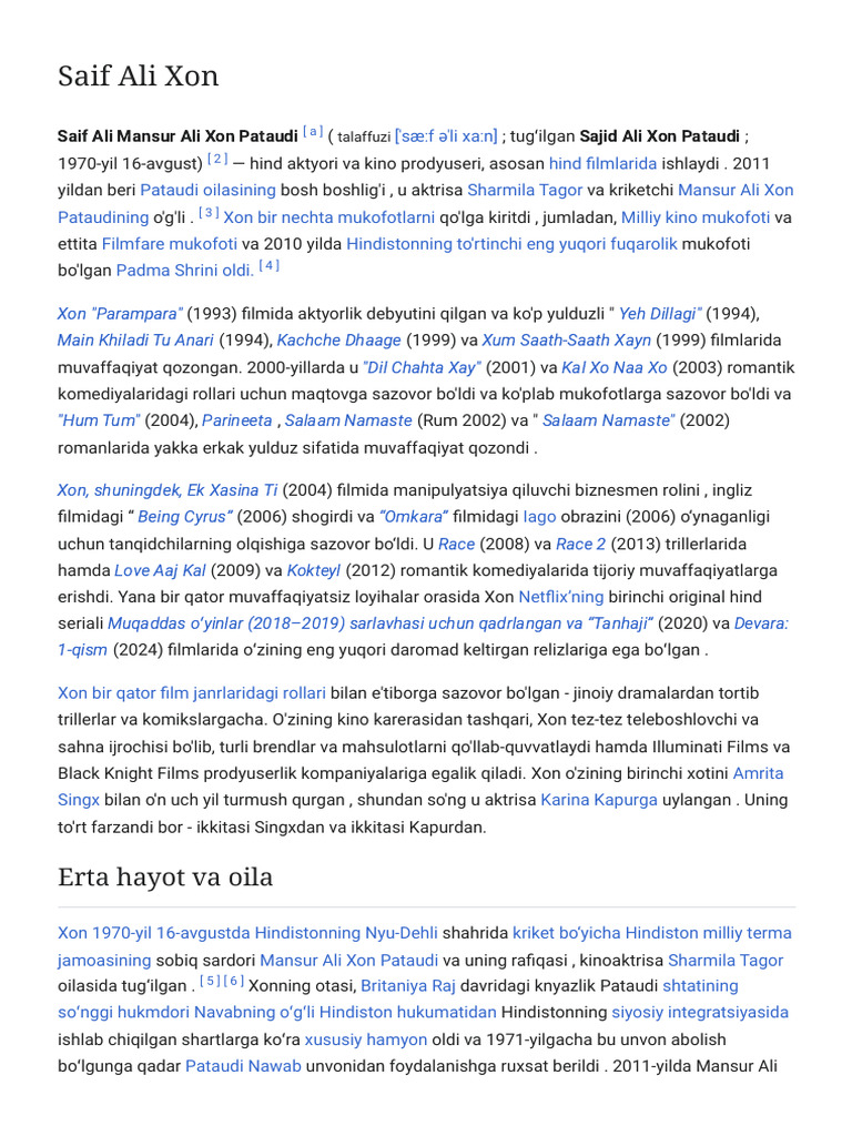 Saif Ali Khan - Wikipedia__signed_(1) | PDF