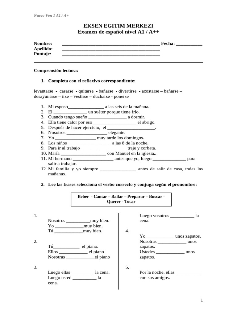 Nivel A1+ | PDF