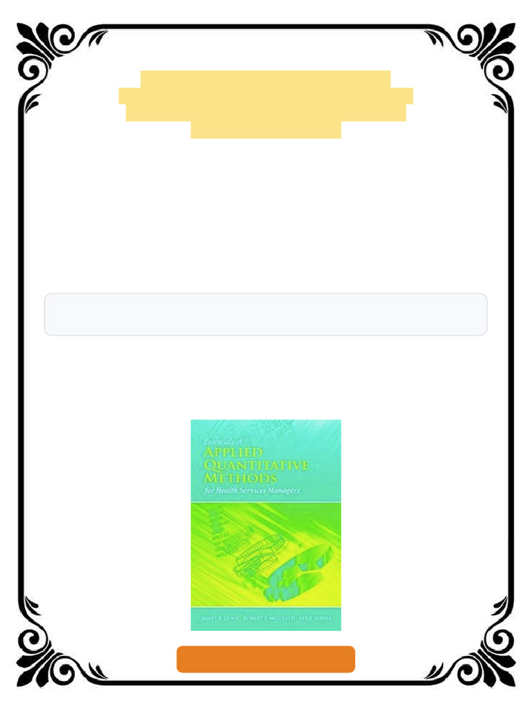 Essentials of Applied Quantitative Methods for Health Services 1st ...