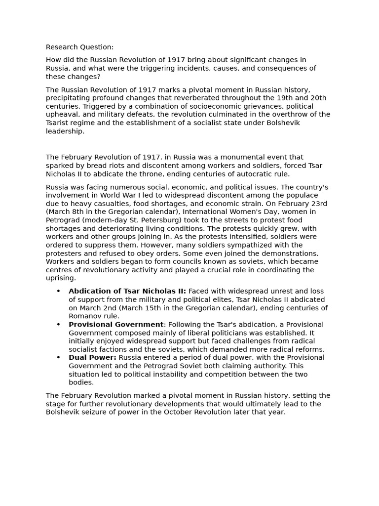 Impact of the 1917 Russian Revolution | PDF | Bolsheviks | Politics Of ...