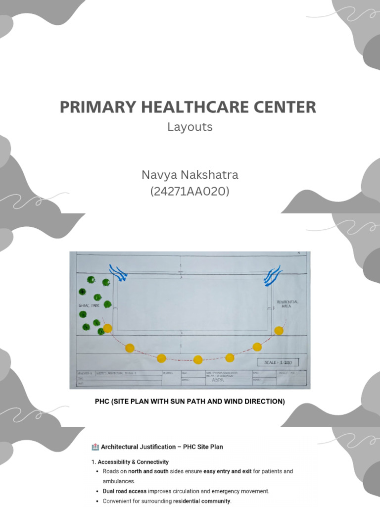 PHC Site Plan with Sun Path & Wind Direction | PDF