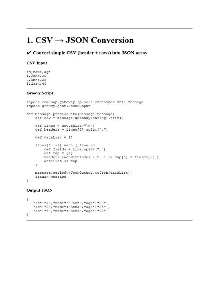 Data Format Conversion Scripts | PDF | Json | Comma Separated Values