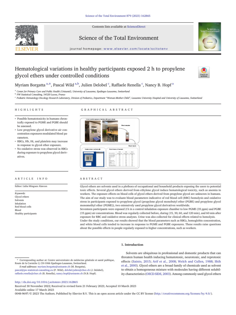 Hematological Variations in Healthy Participants Exposed 2 H To ...