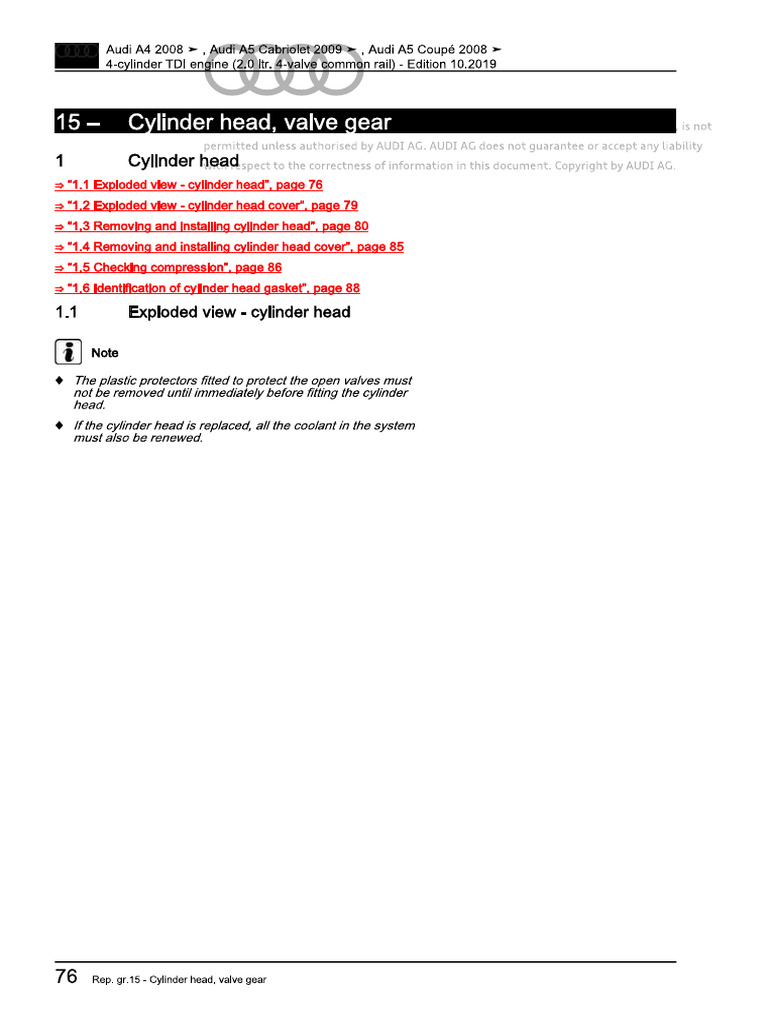 VW Audi Cylinder Head Specs | PDF