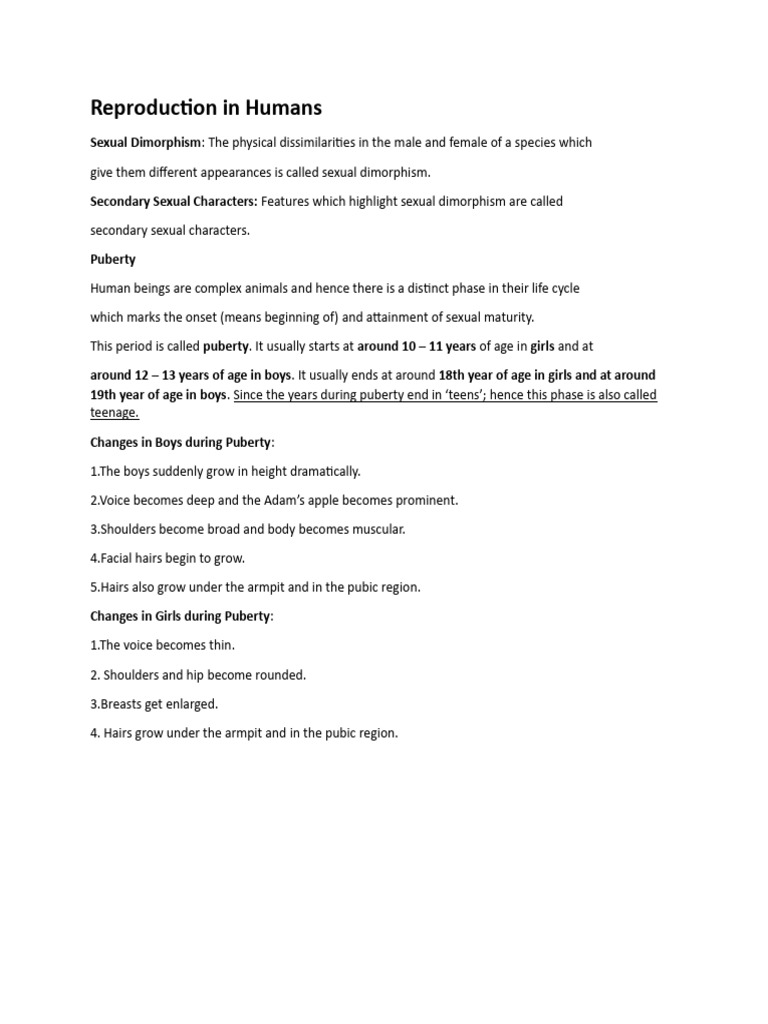 X Science Reproduction in Humans | PDF | Reproductive System ...