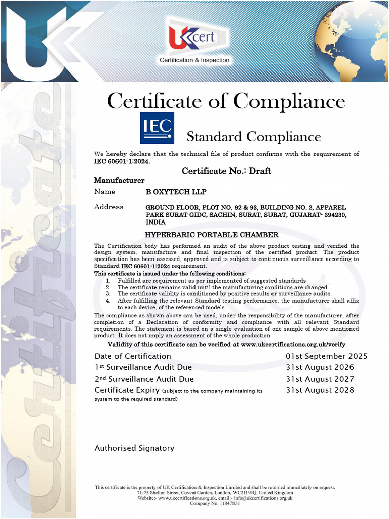 IEC 60601-1 Compliance Certificate | PDF