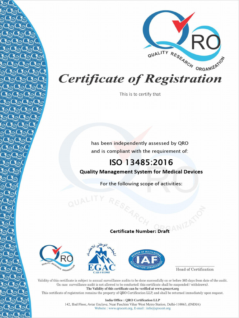 B Oxytech LLP Iso-13485-2016 | PDF