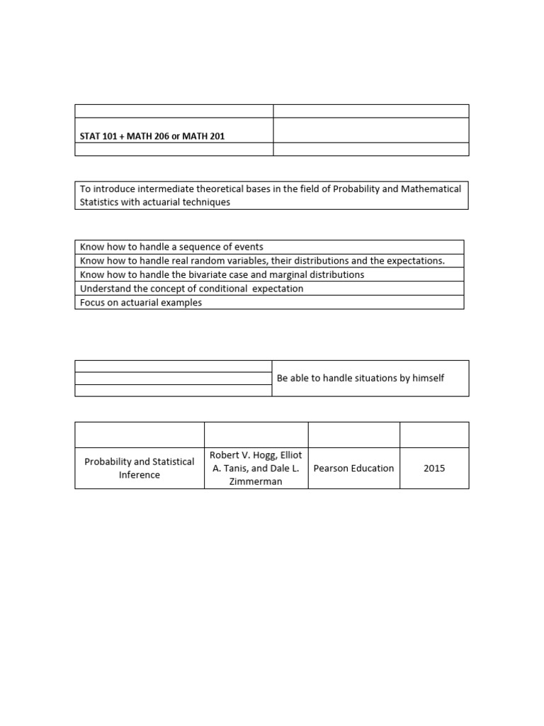 Form-H-Short Course Description Stat 216 | PDF