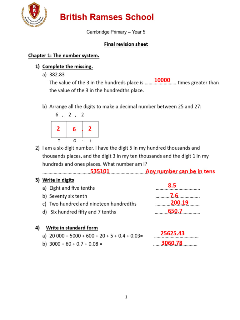 Year 5 Math Revision Guide | PDF | Triangle | Elementary Mathematics