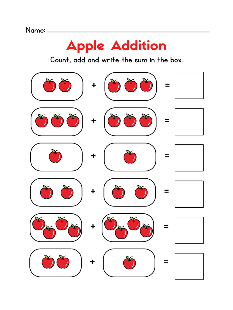 Apple Addition Math Practice | PDF