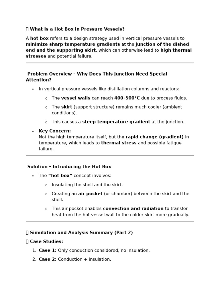 Understanding Hot Box Design in Pressure Vessels | PDF | Thermal ...