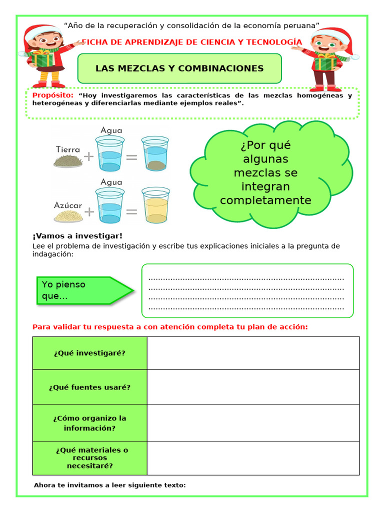 Ficha Juev Cyt Las Mezclas y Combinaciones | PDF | Mezcla