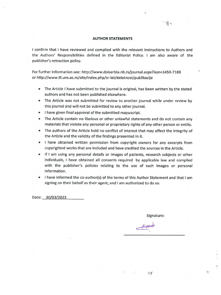 Authors Statements | PDF