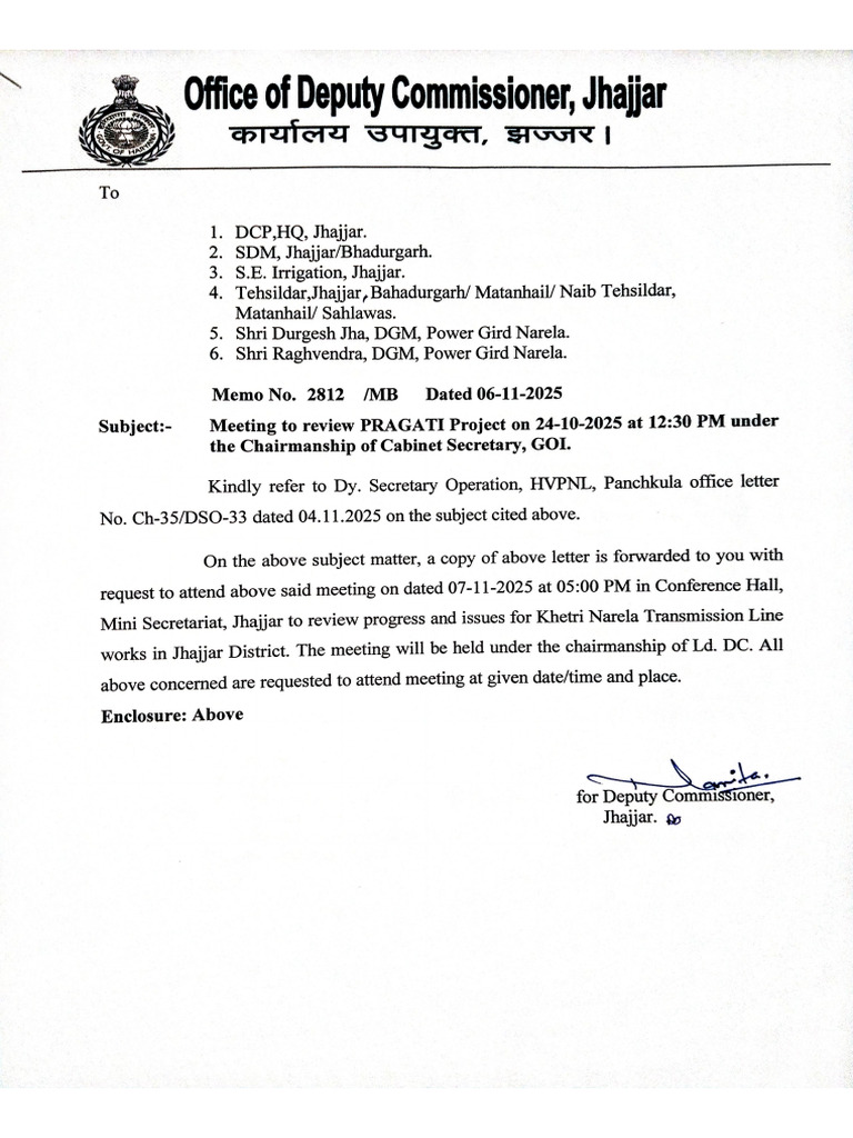 2812 MB Pragati PMG Meeting Notice | PDF