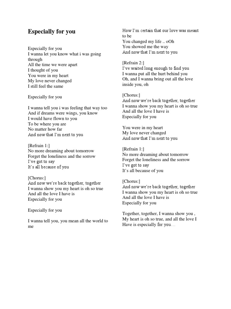 Especially For You | PDF | Leisure