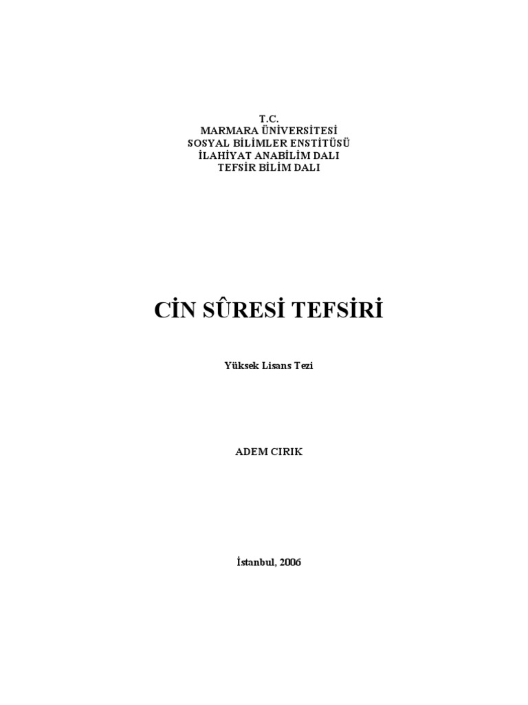 Cin Suresi Tefsiri Interpretation of The Jinn Sura | PDF