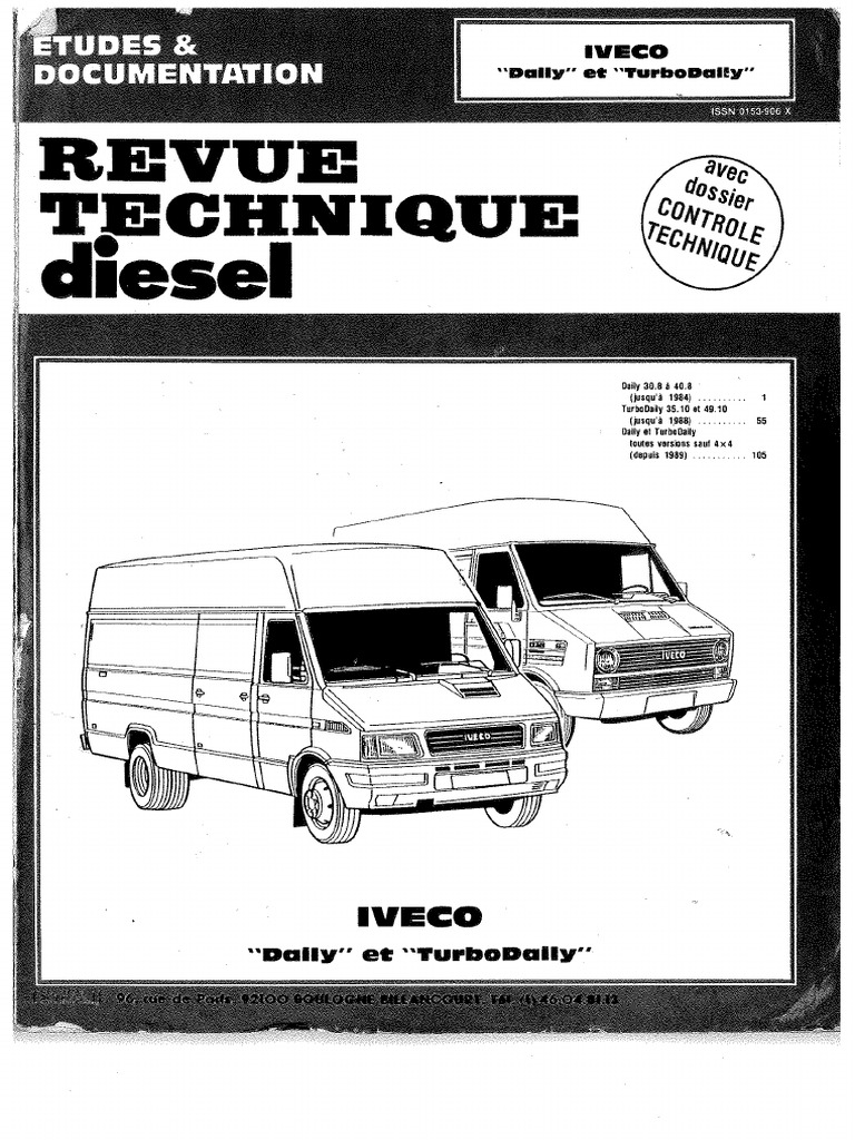RTA-Iveco Daily Et Turbo Daily Toutes Versions Sauf 4x4 (Depuis 1989 ...