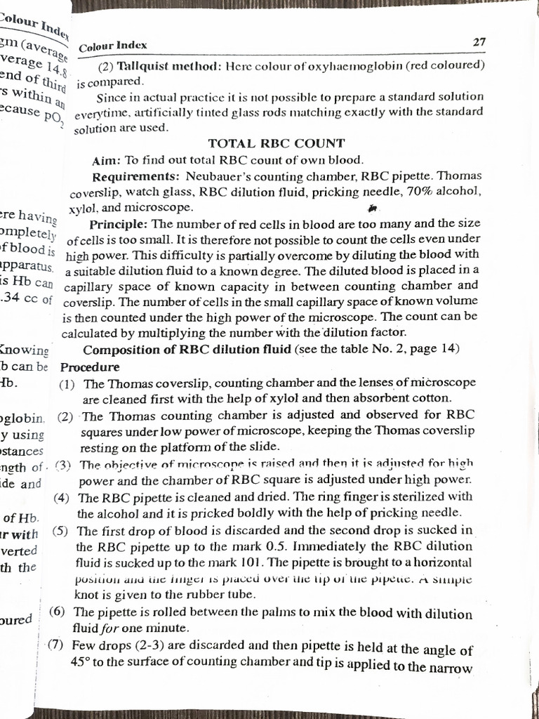 RBC Counting | PDF