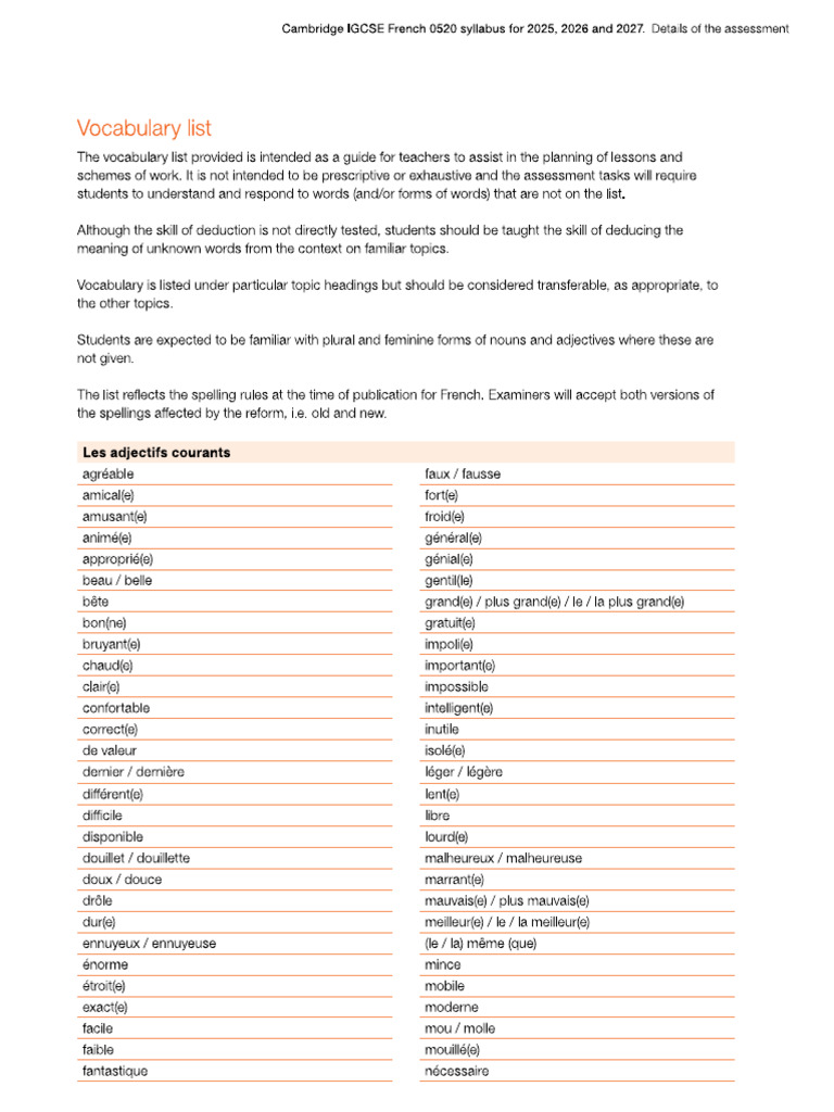 A 1 Vocab | PDF