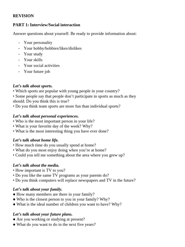 Interview and Discussion Guide for Students | PDF