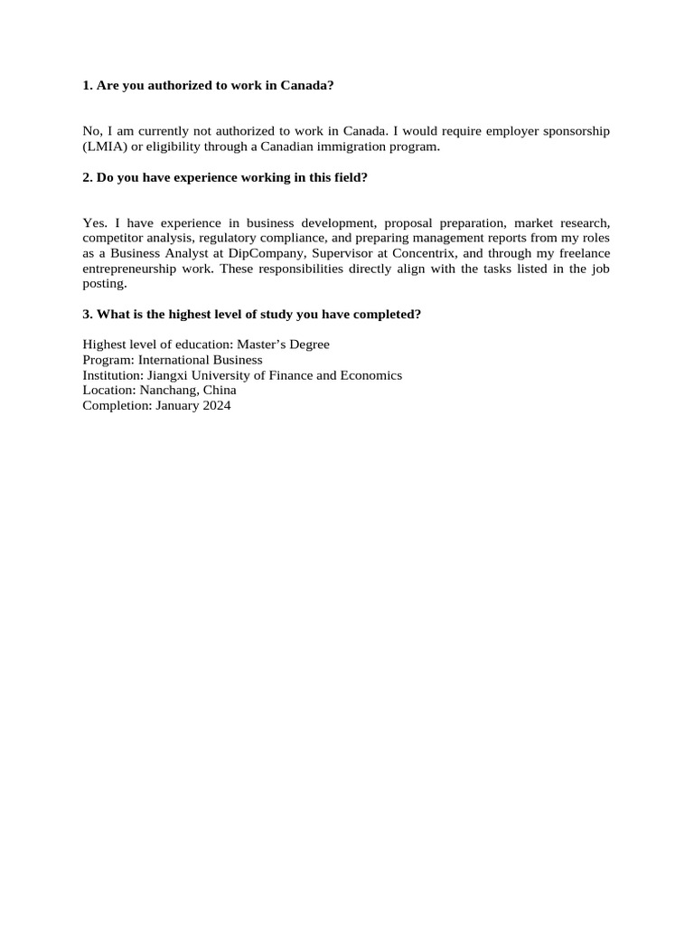 Screening Questions | PDF