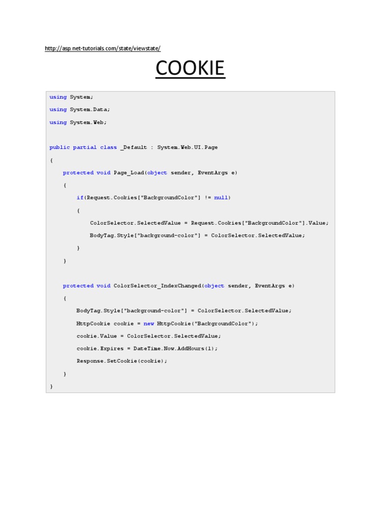 Asp Net State Management Techniques Cookies Sessions And Viewstate