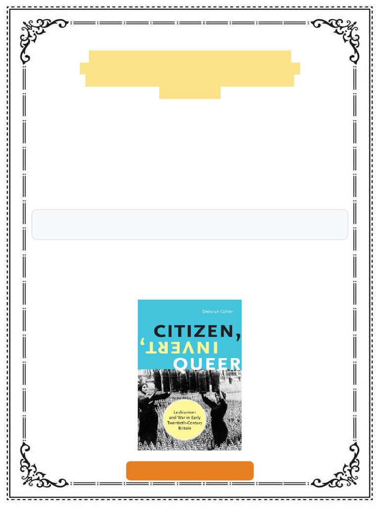 Citizen Invert Queer Lesbianism and War in Early Twentieth Century ...